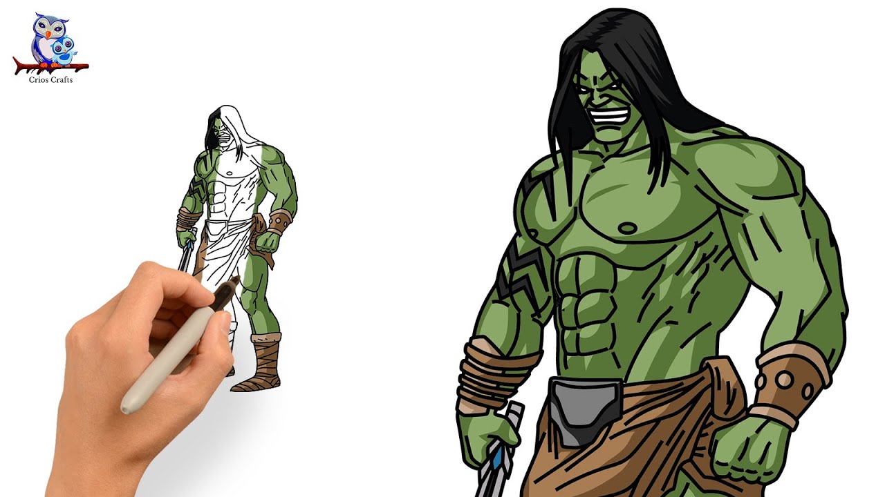 How to Draw Skaar Son of Hulk - Marvel Tutorial - YouTube
