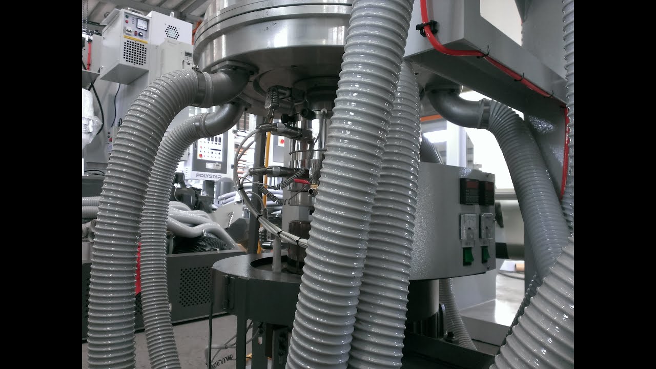 Masterbatch blown film machine - YouTube
