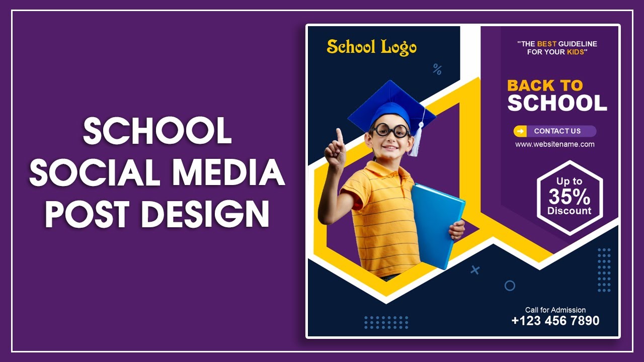 School Social Media Post Design in CorelDRAW | Banner Design | Corel ...