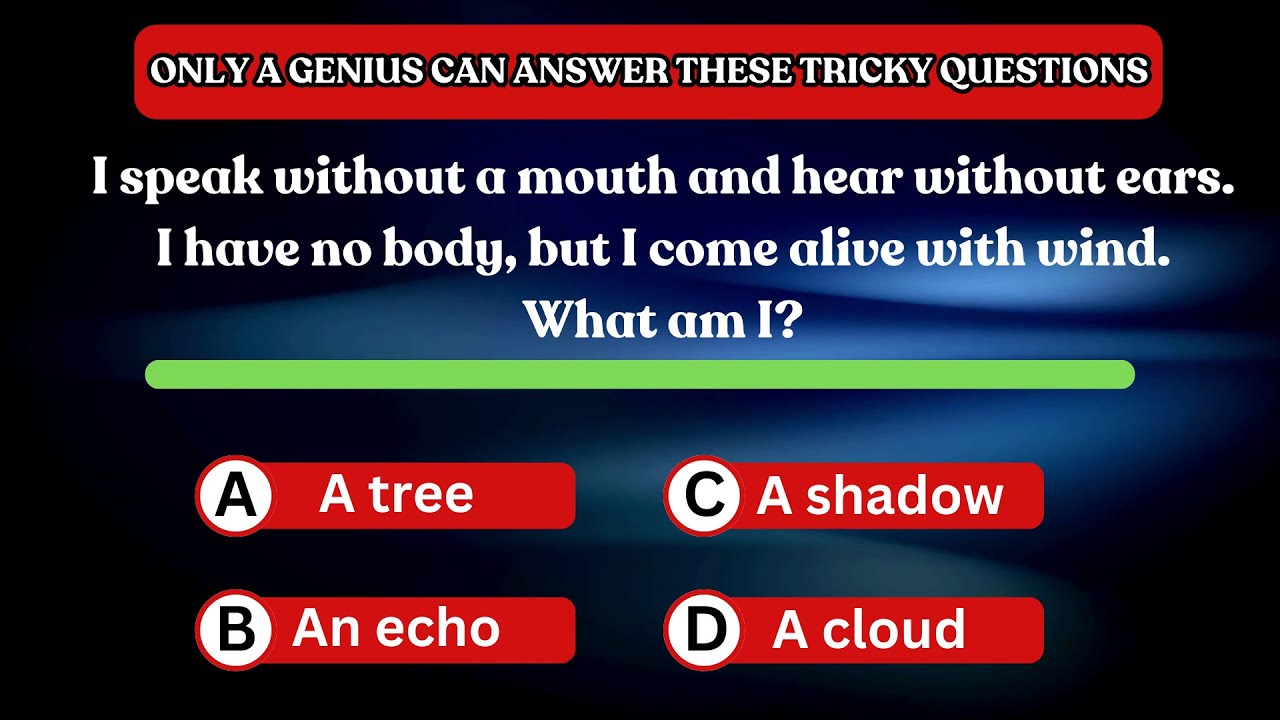 ONLY A GENIUS CAN ANSWER THESE TRICKY RIDDLE QUESTIONS: Riddle Quiz ...