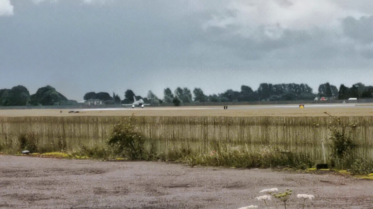 RAF typhoon taking off at raf coningsby runway 25 - YouTube