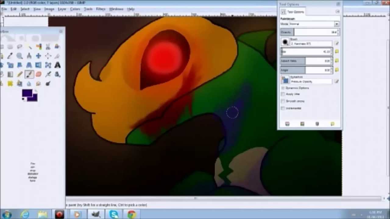 Gimp Drawing Tutorial Part 3: Blood and Shading - YouTube
