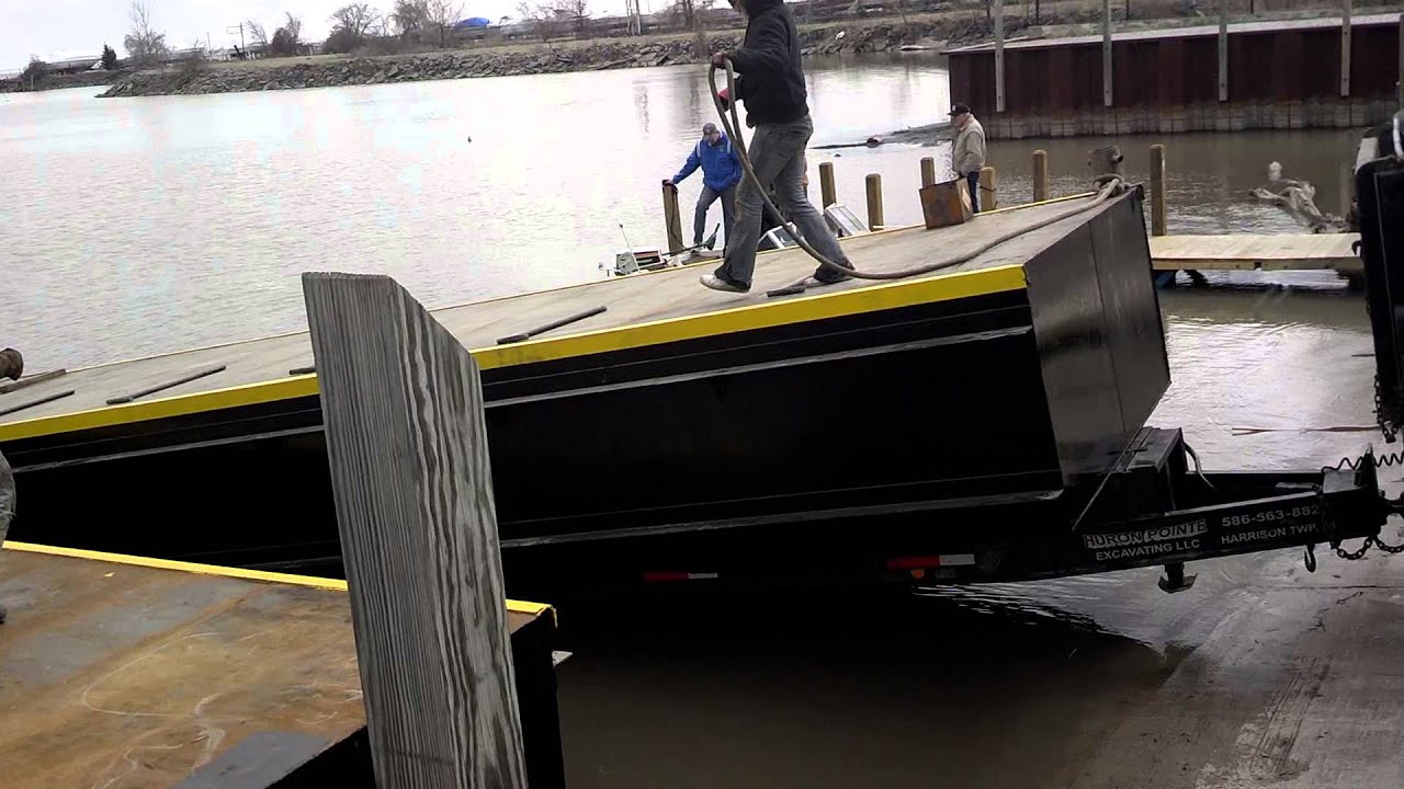 Barge launch - YouTube