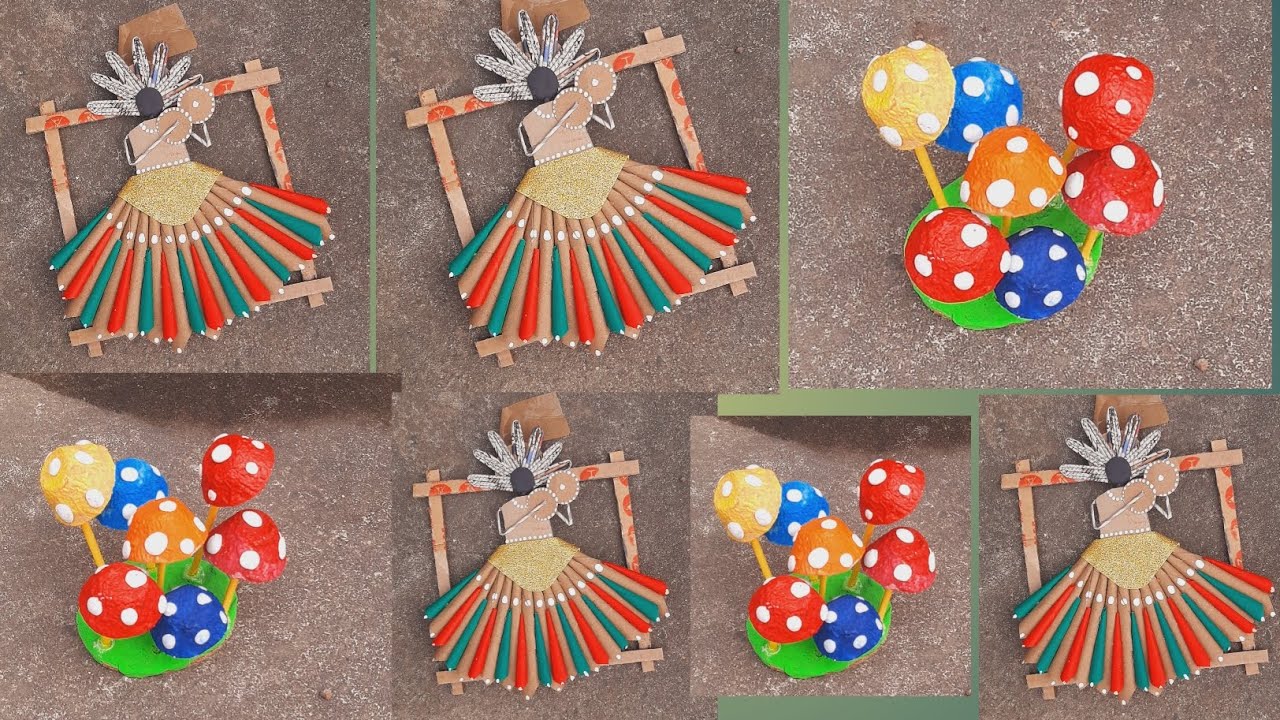 Waste material craft ideas school project work /Recycled craft ideas ...