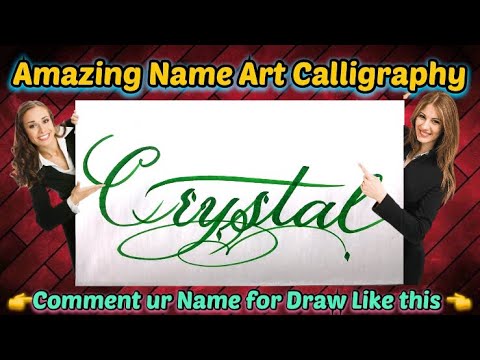 Crystal Name Signature Calligraphy Status | How to Draw, Cursive ...