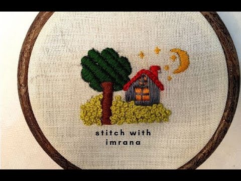 Beautiful House Hand Embroidery Design for Beginners - YouTube