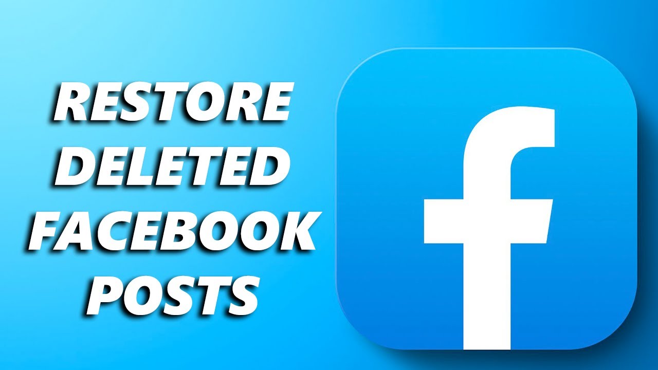 How To Restore Deleted Facebook Posts - YouTube