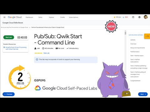 Pub/Sub: Qwik Start - Command Line | #2024 | #GSP095 |#qwiklabs - YouTube