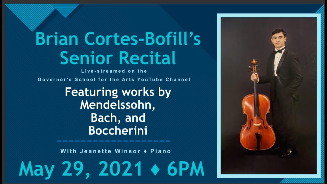 Senior Recital: Brian Cortes-Bofill, cello - YouTube