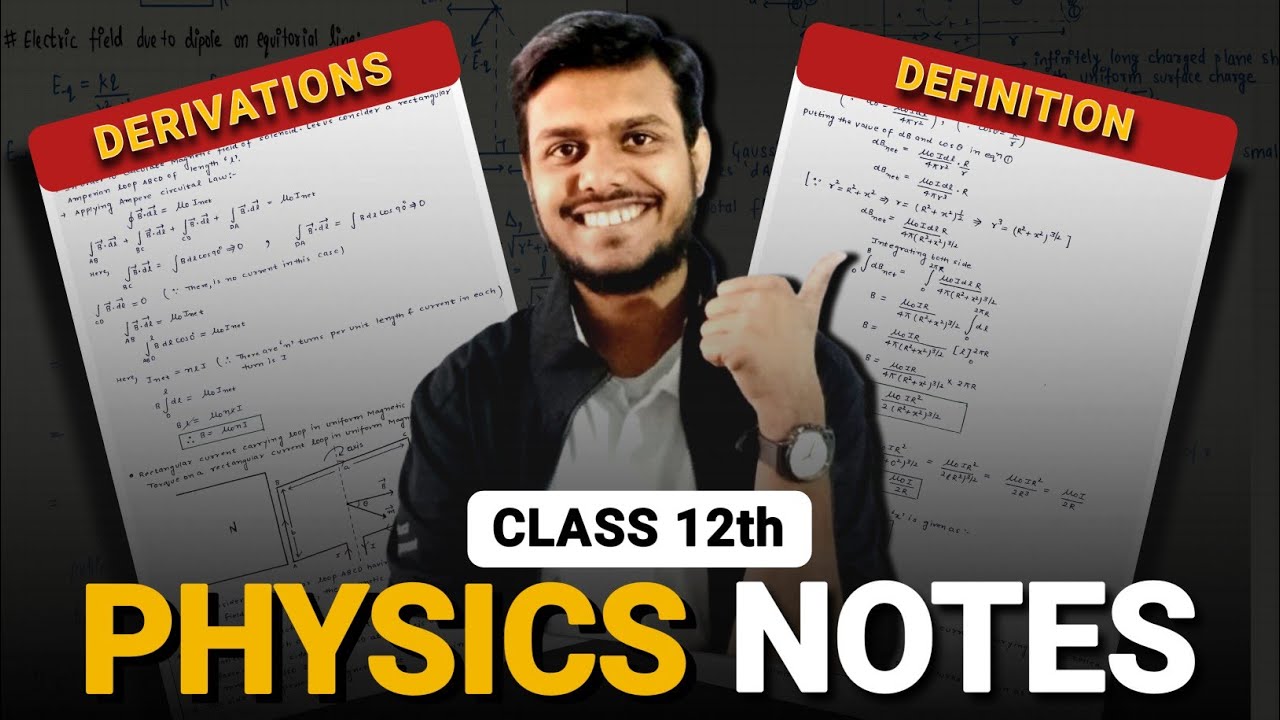 Class 12 Physics Notes | All Derivations | NCERT | Handwritten Notes ...