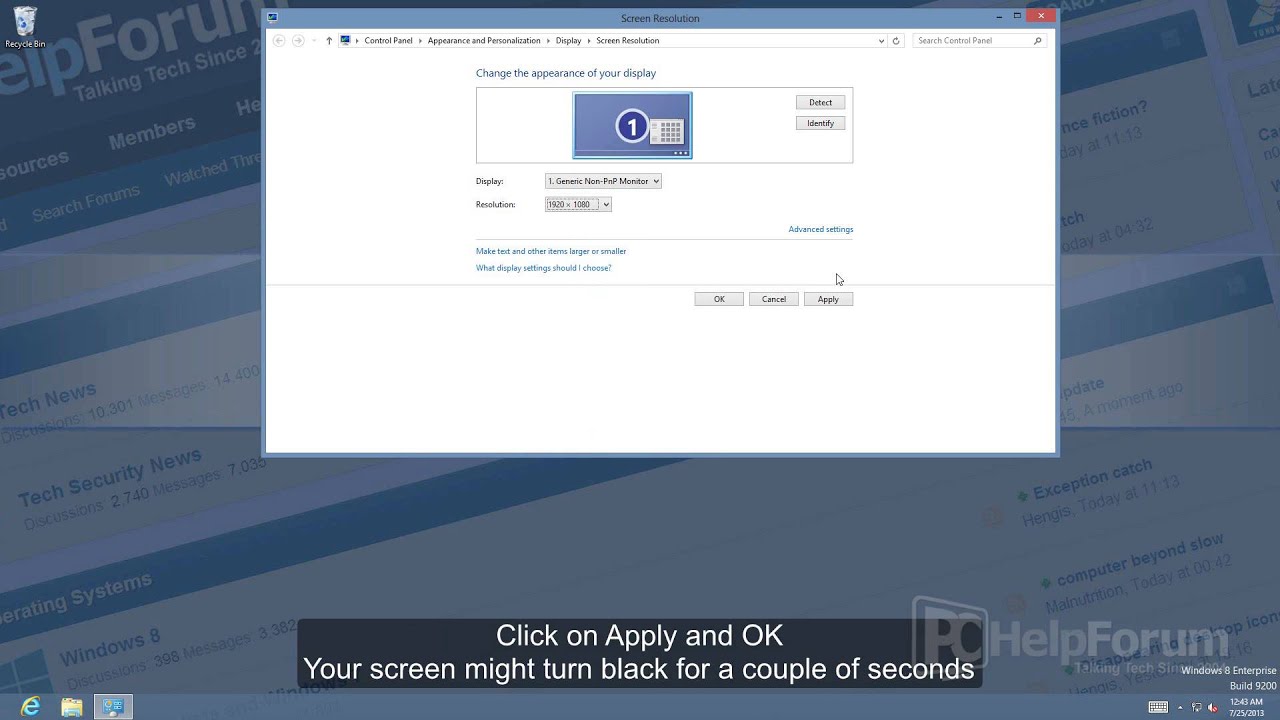 Howto: Change your screen resolution in Windows 7 & Windows 8 - YouTube