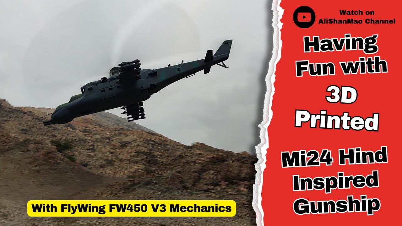 Flying My 3D Printed WarKroc X470 Mi-24 Hind RC Gunship in the ...