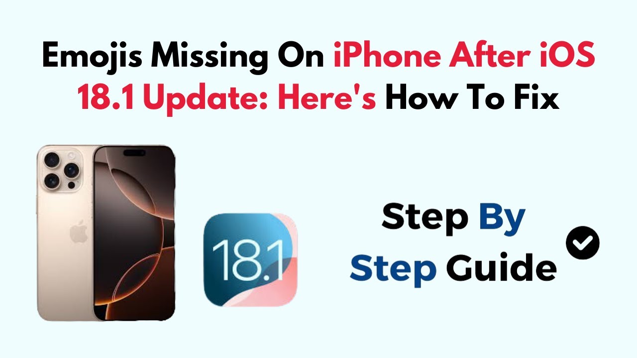 Emojis Missing On iPhone After iOS 18.1 Update: Here's How To Fix - YouTube