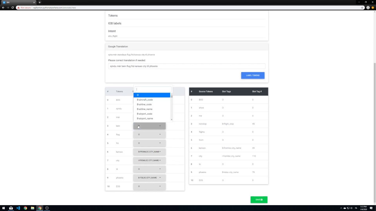 ATIS dataset translation and re-annotation tool - YouTube
