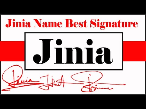 Jinia Name Signature.. - YouTube