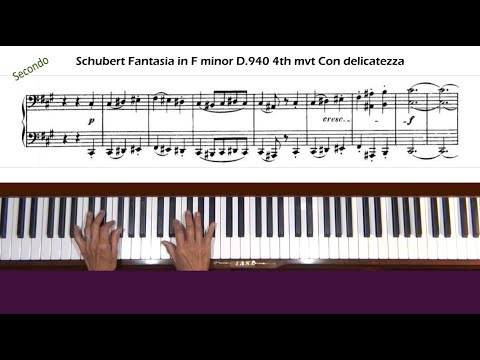 Schubert Fantasia in F minor D. 940 Con delicatezza Secondo Piano Tutorial
