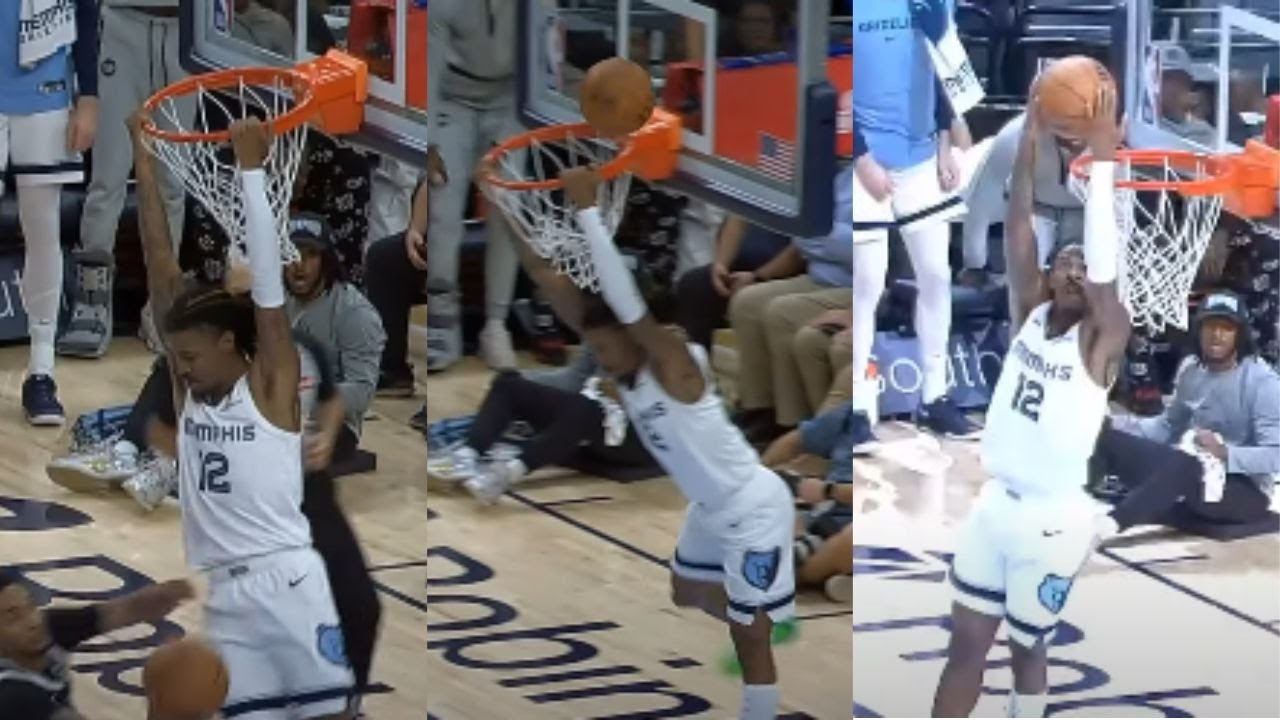 Ja Morant’s Dunk Hits His Head and Bounces Out of the Rim 😂 Fans Can’t ...