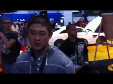 Squids checking out the hot blonde at Sema