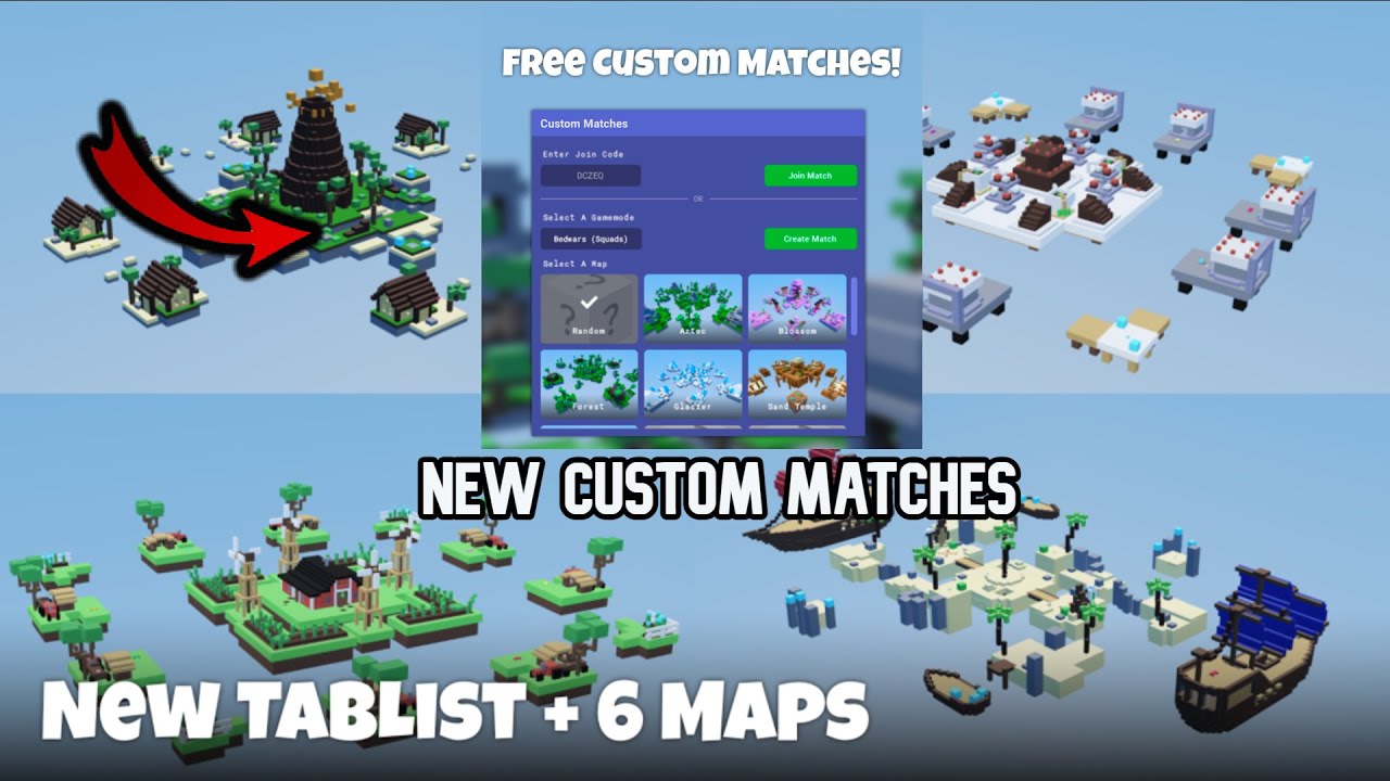 Brand NEW 6 Maps Custom Matches And TABLIST | Roblox Bedwars - YouTube