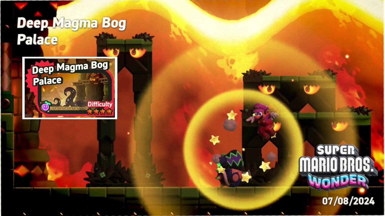 Super Mario Bros Wonder: Deep magma bog palace | W6 | bowser Jr. fight ...
