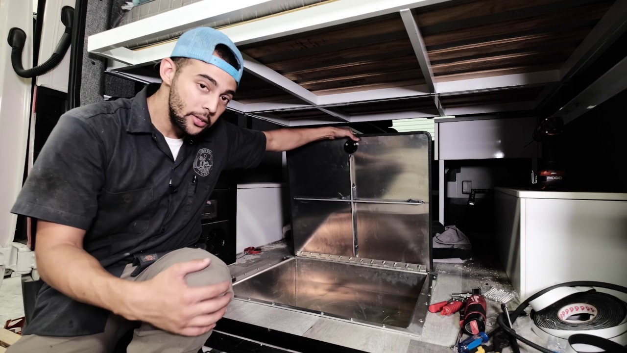 Mercedes Sprinter Van Compass Aluminum Storage Box Installation - YouTube