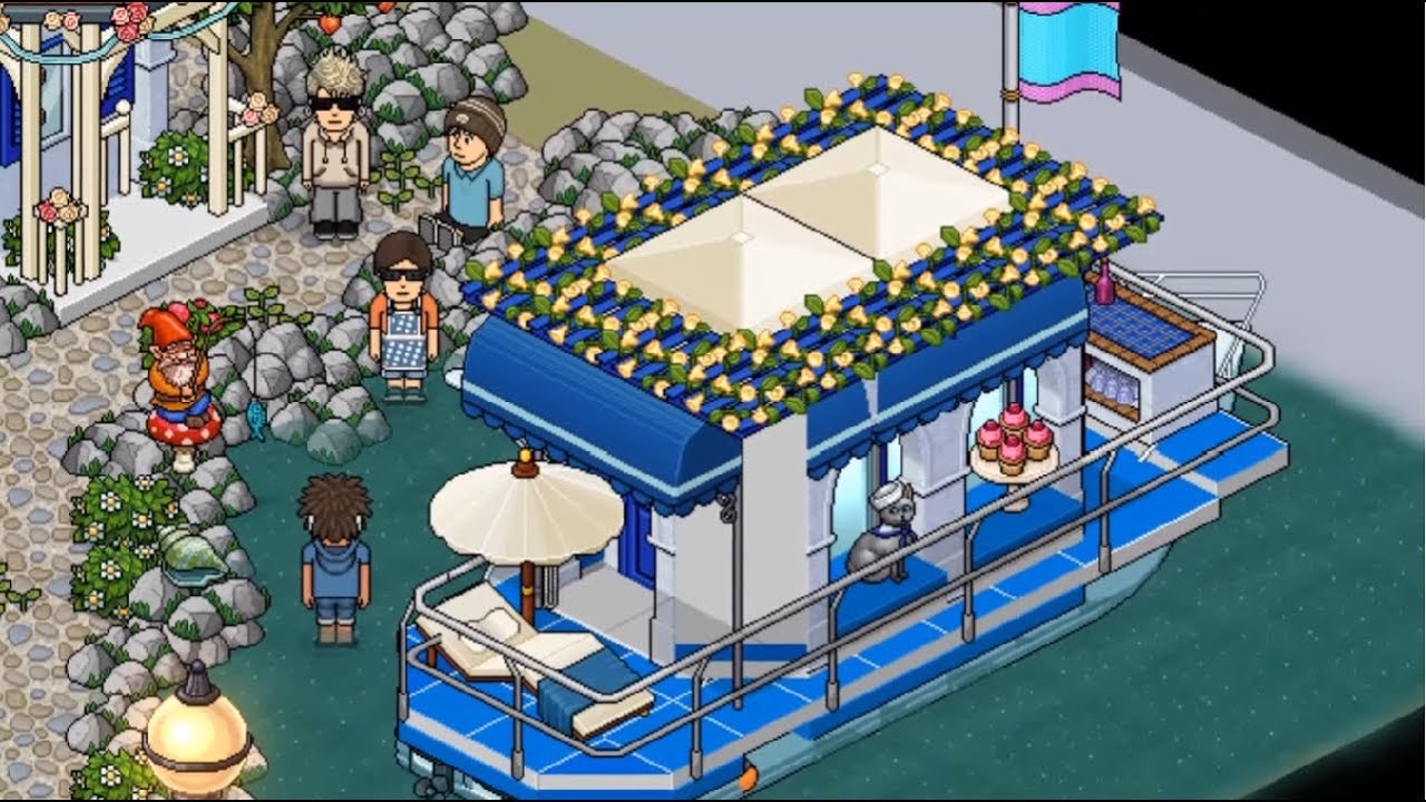 How to BUILD a Habbo Santorini Yacht / Boat!! - YouTube