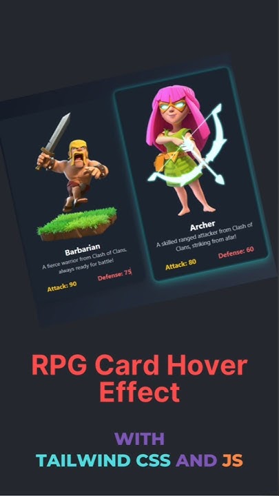 Epic RPG Card Hover Animation | Tailwind CSS + Custom CSS 🔥💻 #javascripttutorial #webdevelopment ...