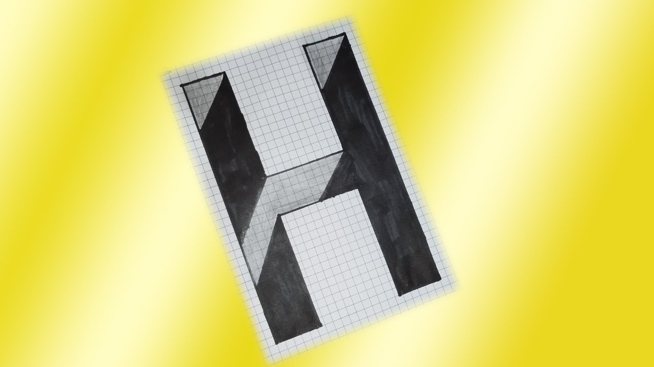 ALPHABET LETTER H IN 3D REALISTIC HOLE DRAWING | Easy and simple ...