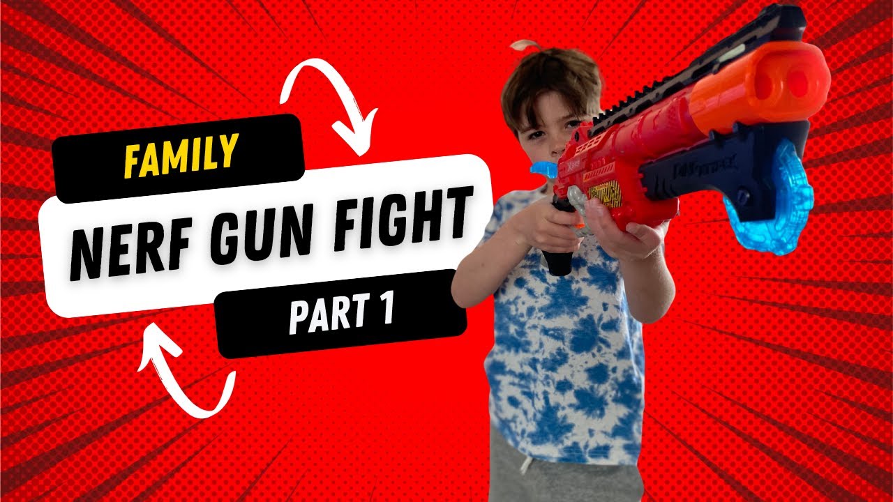 Family Nerf Gun Fight - just your usual Saturday afternoon - YouTube