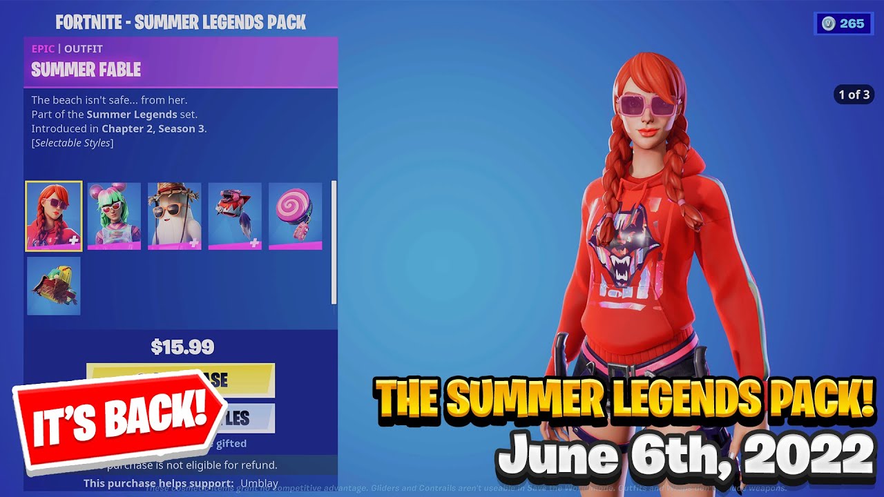 The Summer Legends Pack Is Back! | Fortnite - Item Shop [June 6th, 2022 ...