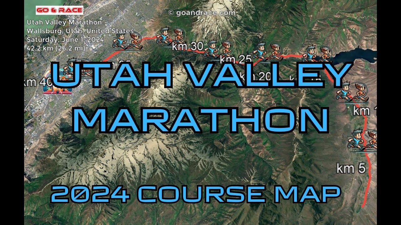 Utah Valley Marathon (2024): fly over the marathon course! Video of the ...