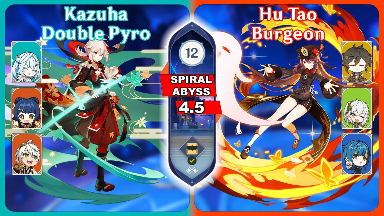 C1 Kazuha Double Pyro & C0 Hu Tao Burgeon - Genshin Impact Spiral Abyss ...