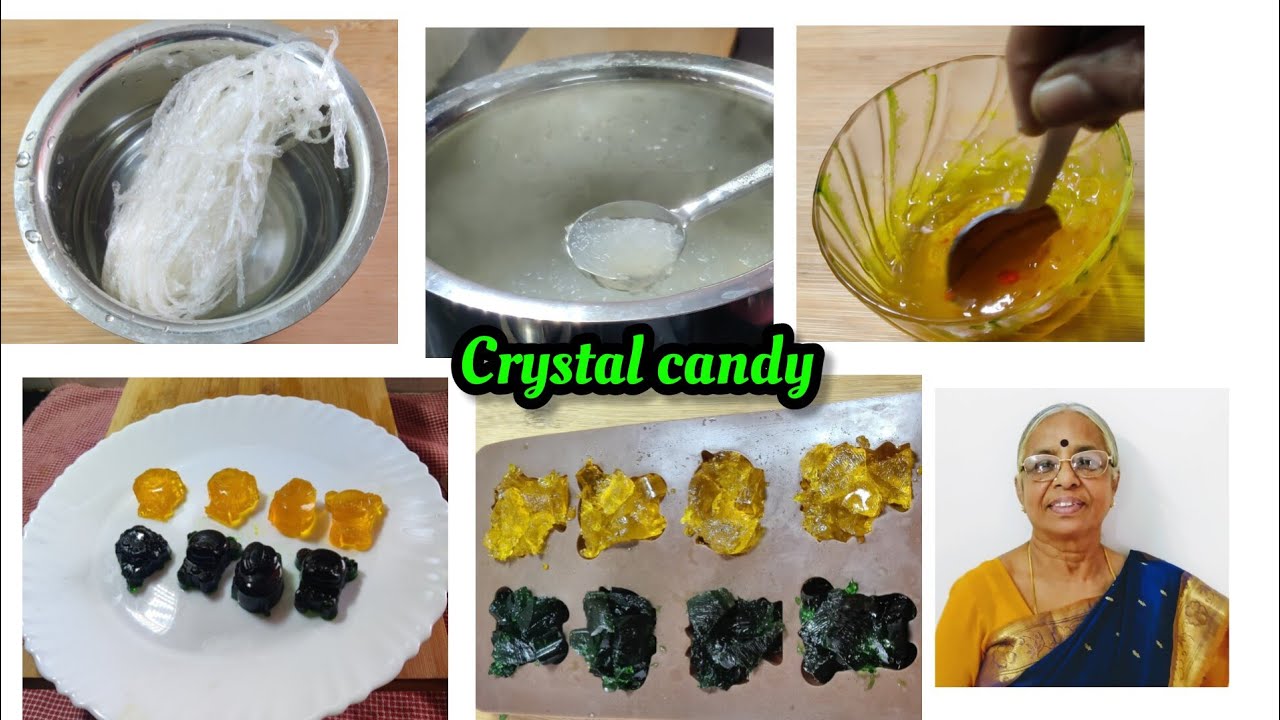 asmr crystal candy||edible crystal candy||Agar agar recipe||china grass ...