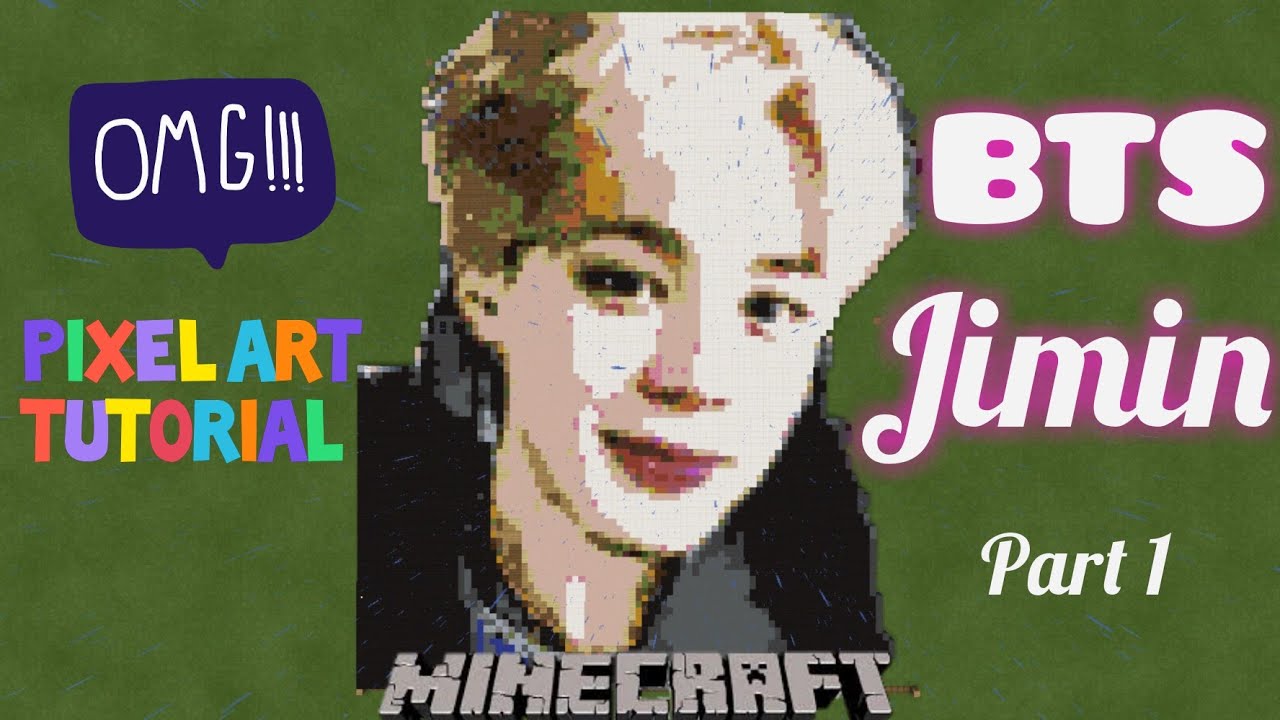 BTS Minecraft Pixel Art Tutorial : BTS Jimin 2.0 | Step by Step |Slower ...