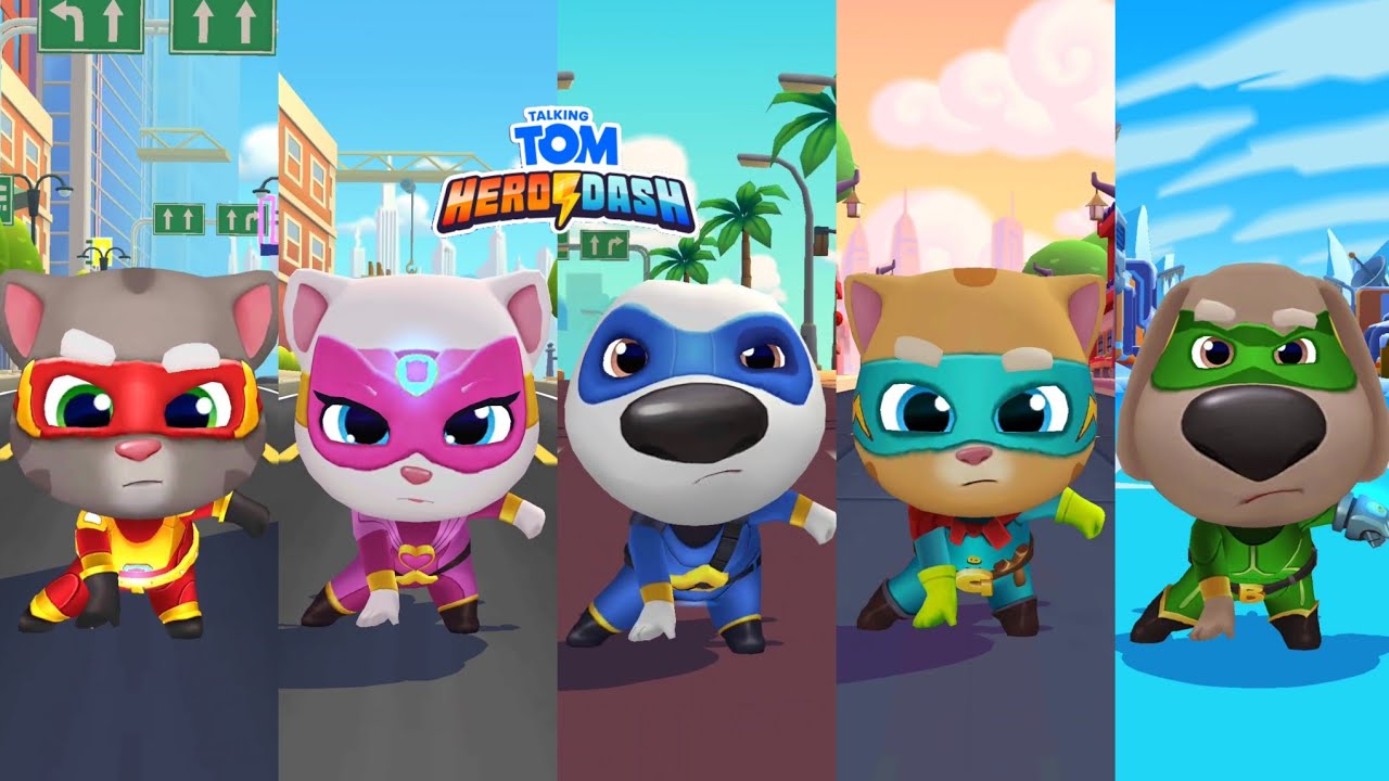 Talking Tom Hero Dash - New Update - Discover All The Super Heroes ...