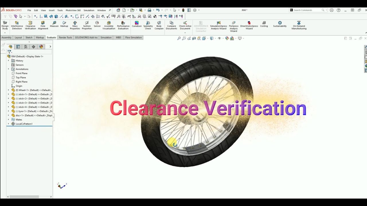 Clearance Verification in SolidWorks Evaluate Tool in Hindi - YouTube