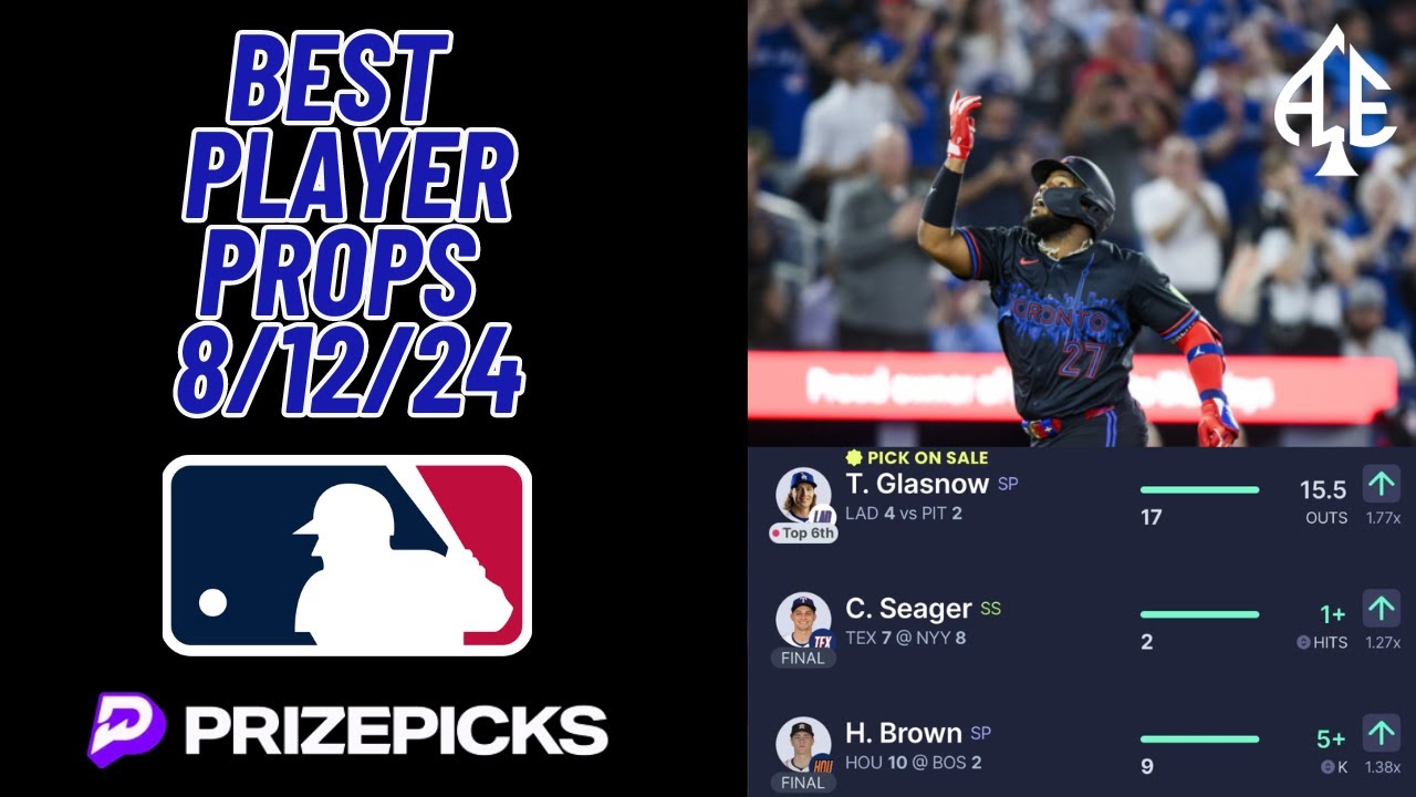 16-6 RUN | BEST MLB Player Props Today | 8/12/2024 - YouTube