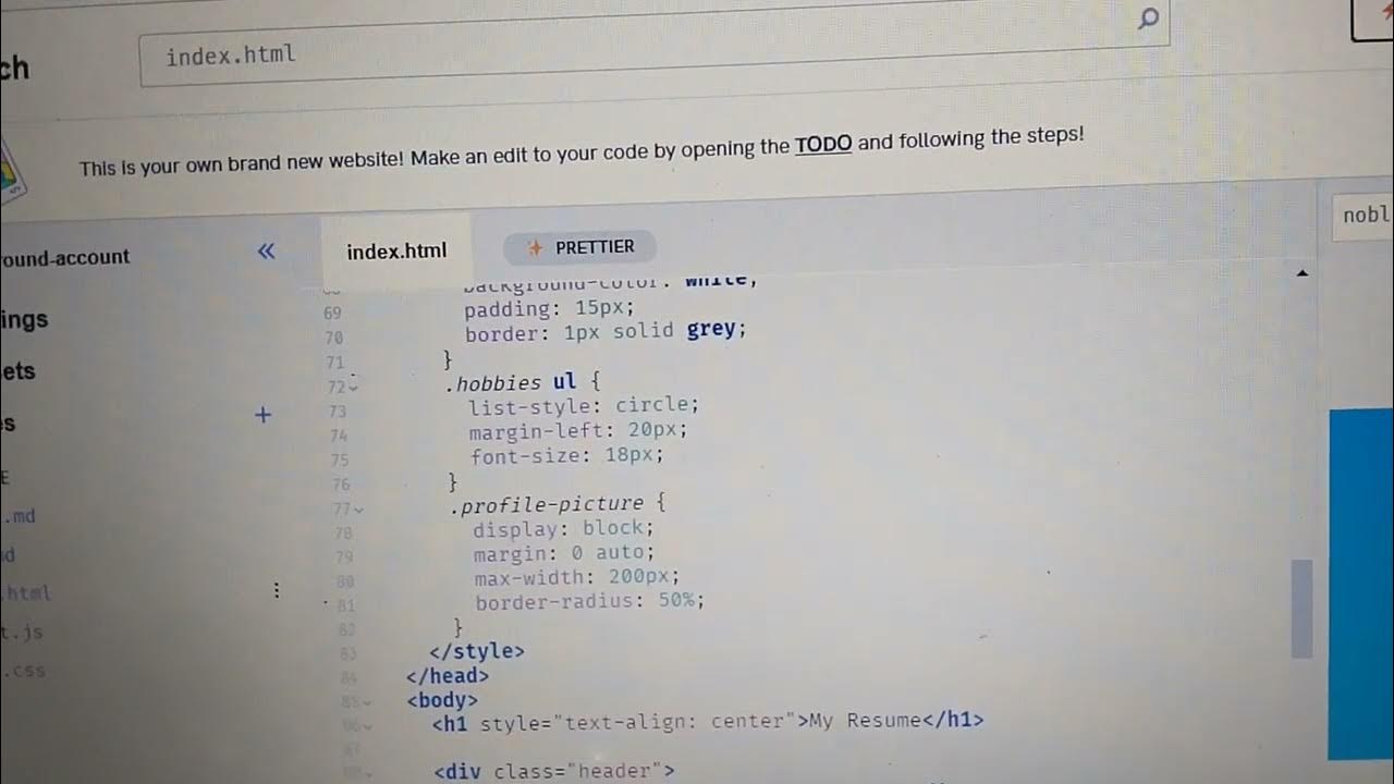 Resume Website using HTML and CSS - YouTube
