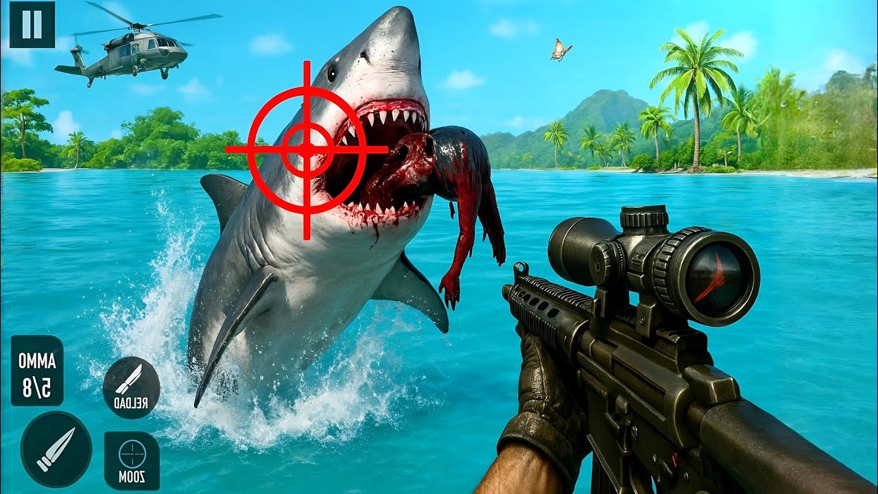 Shark Attack FPS Sniper Game - Shark Hunting Game - Android Gameplay ...