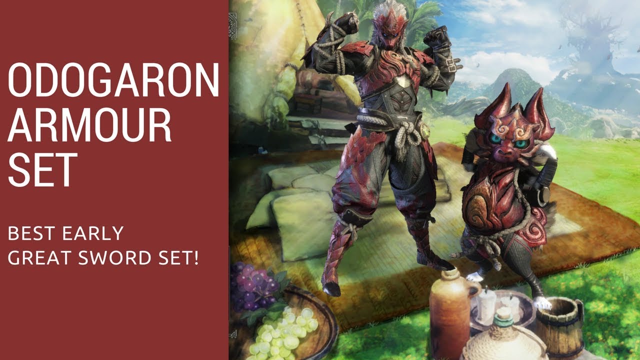 Monster Hunter Worlds Odogaron Amour Set Greatsword Build - YouTube