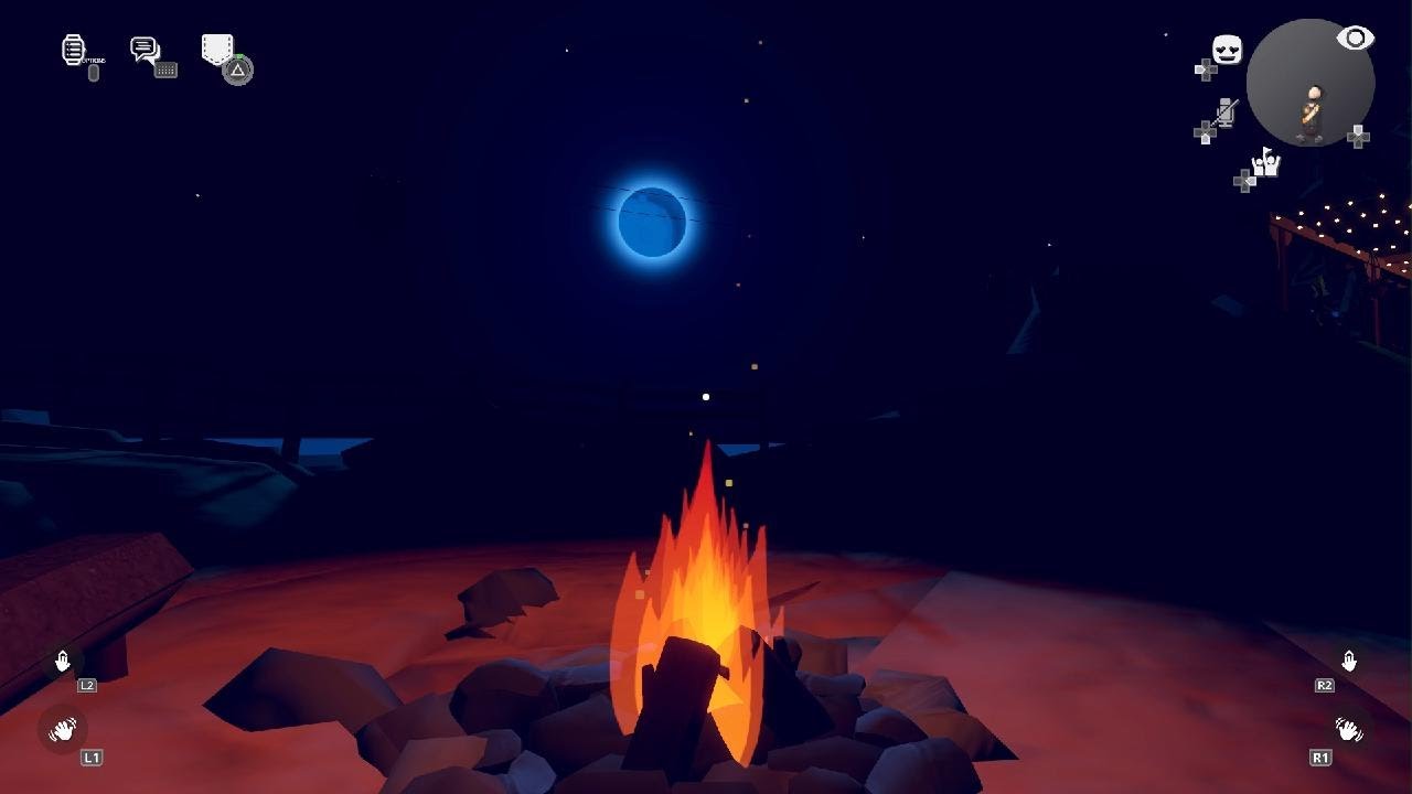 Rec Room soothing calming campfire with music - YouTube