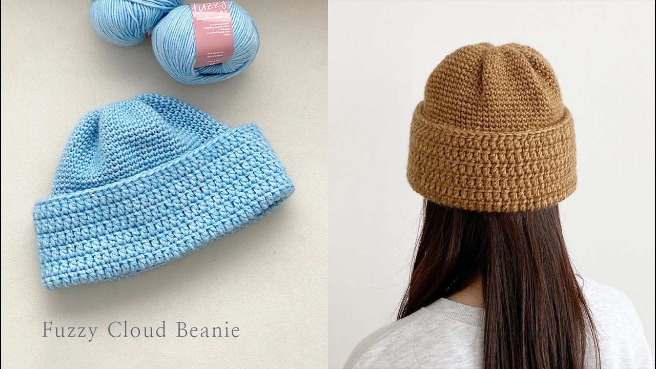 구름처럼 가볍고 보송한 클라우드 비니☁☁|쉽고 빠르게 만드는 코바늘 겨울비니 |how To Knitandcrochet Cloud Beanie Youtube
