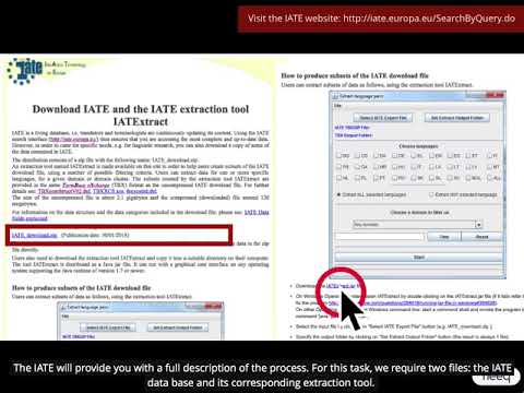 13: How to Download a Glossary from the IATE - YouTube