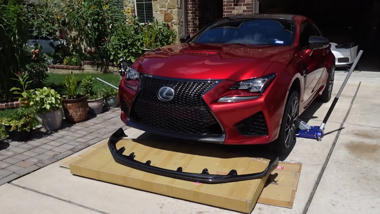 RCF carbon fiber front lip install - YouTube