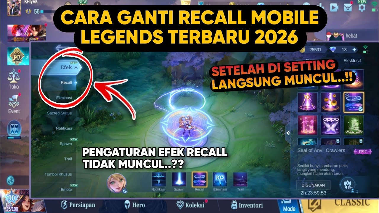 Cara Ganti Recall Mobile Legends 2026 | Pengaturan Efek Recall ML Tidak ...