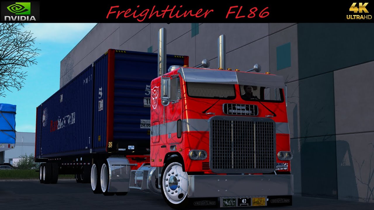 *Freightliner FL86 White* Machine Parts Haul Dallas to Longview PNG ...