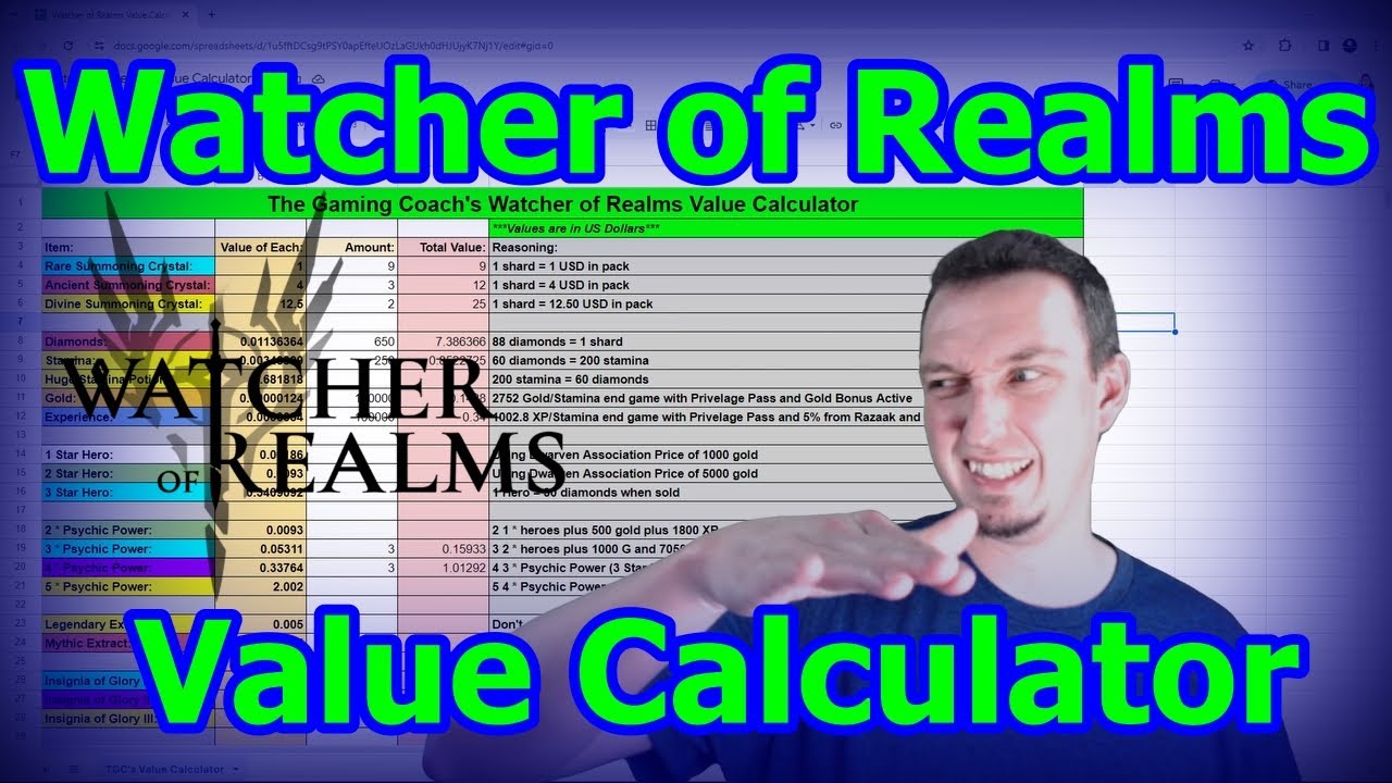 Value Calculator Watcher Of Realms YouTube
