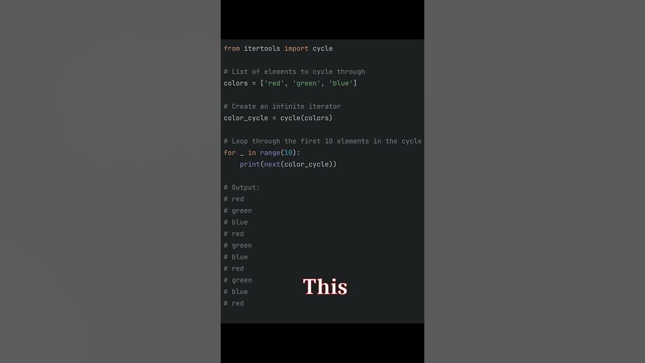 Python Trick Using Itertoolscycle For Infinite Looping Youtube
