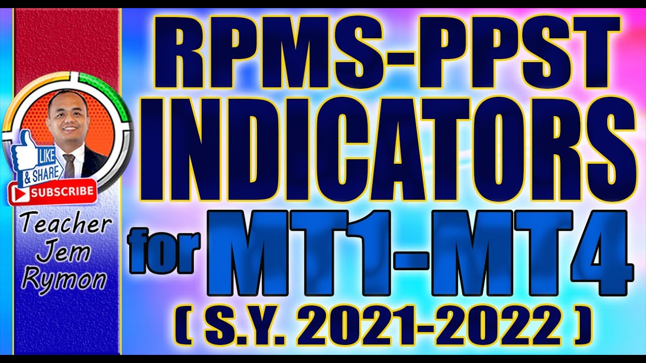 RPMS-PPST Indicators for Master Teachers (S.Y. 2021-2022) II Teacher ...