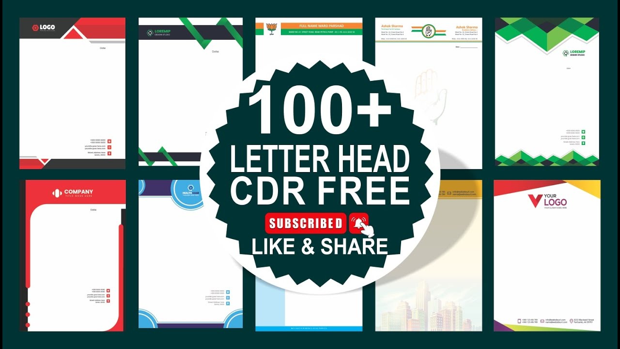 Letter Head Part 2 CDR File Free Download - YouTube
